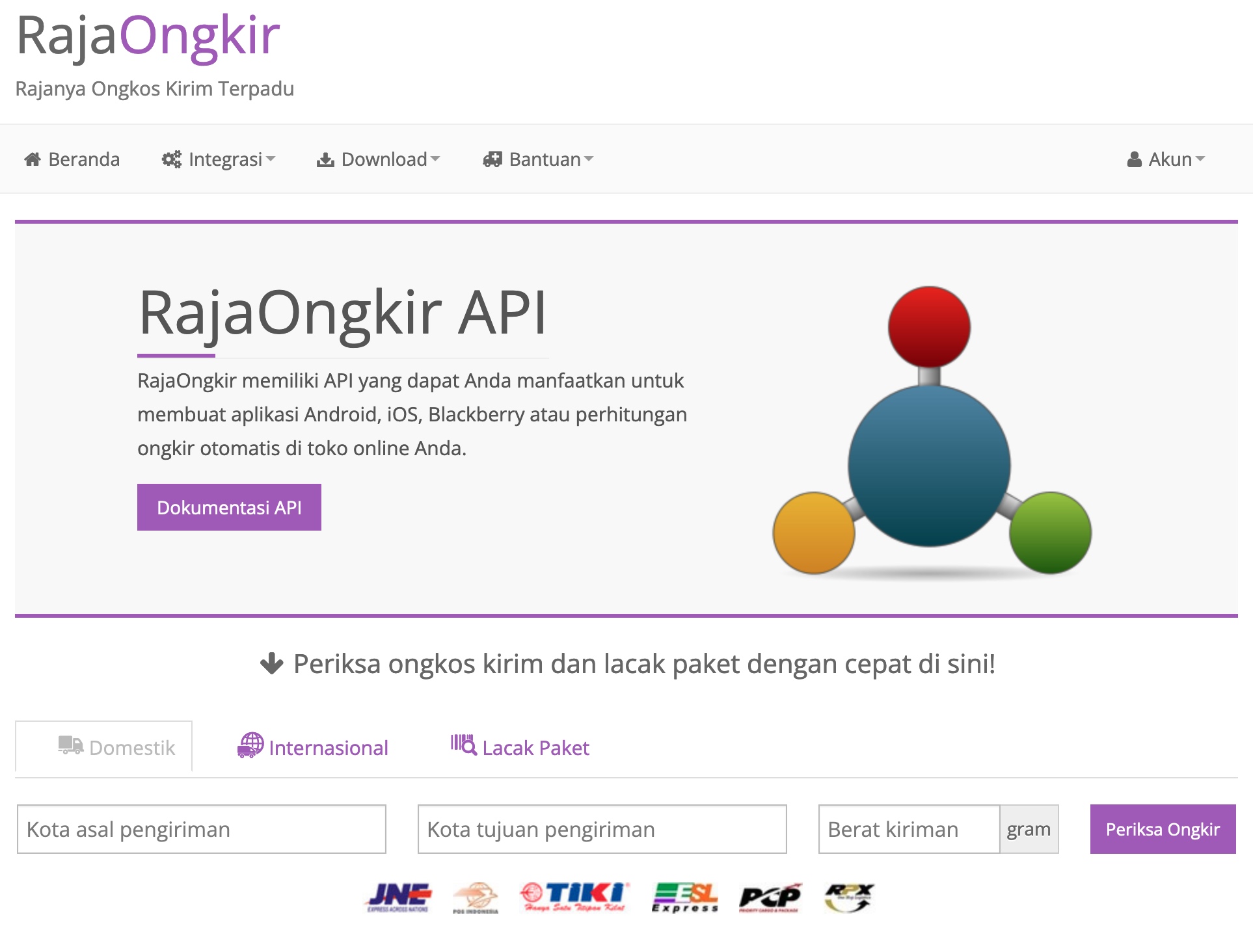 Cek Ongkir menggunakan Raja Ongkir
